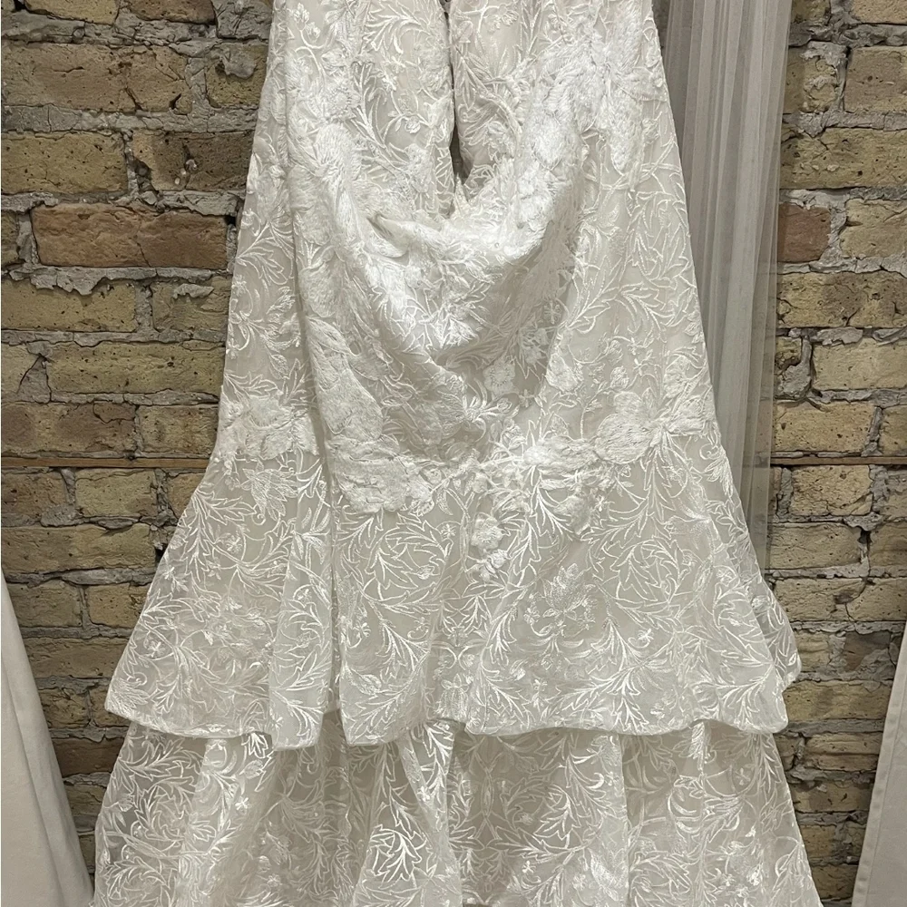 Oleg Cassini | Dresses | Oleg Cassini Ivory Floral Embroidered Bridal ...